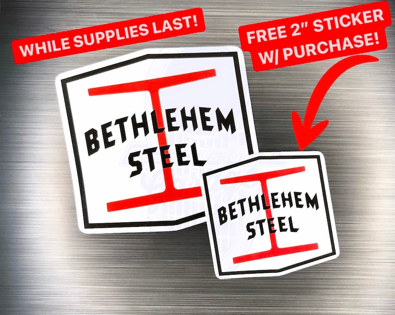 Bethlehem Steel Sticker Decal Lehigh Valley Bumper Iron FREE - Etsy