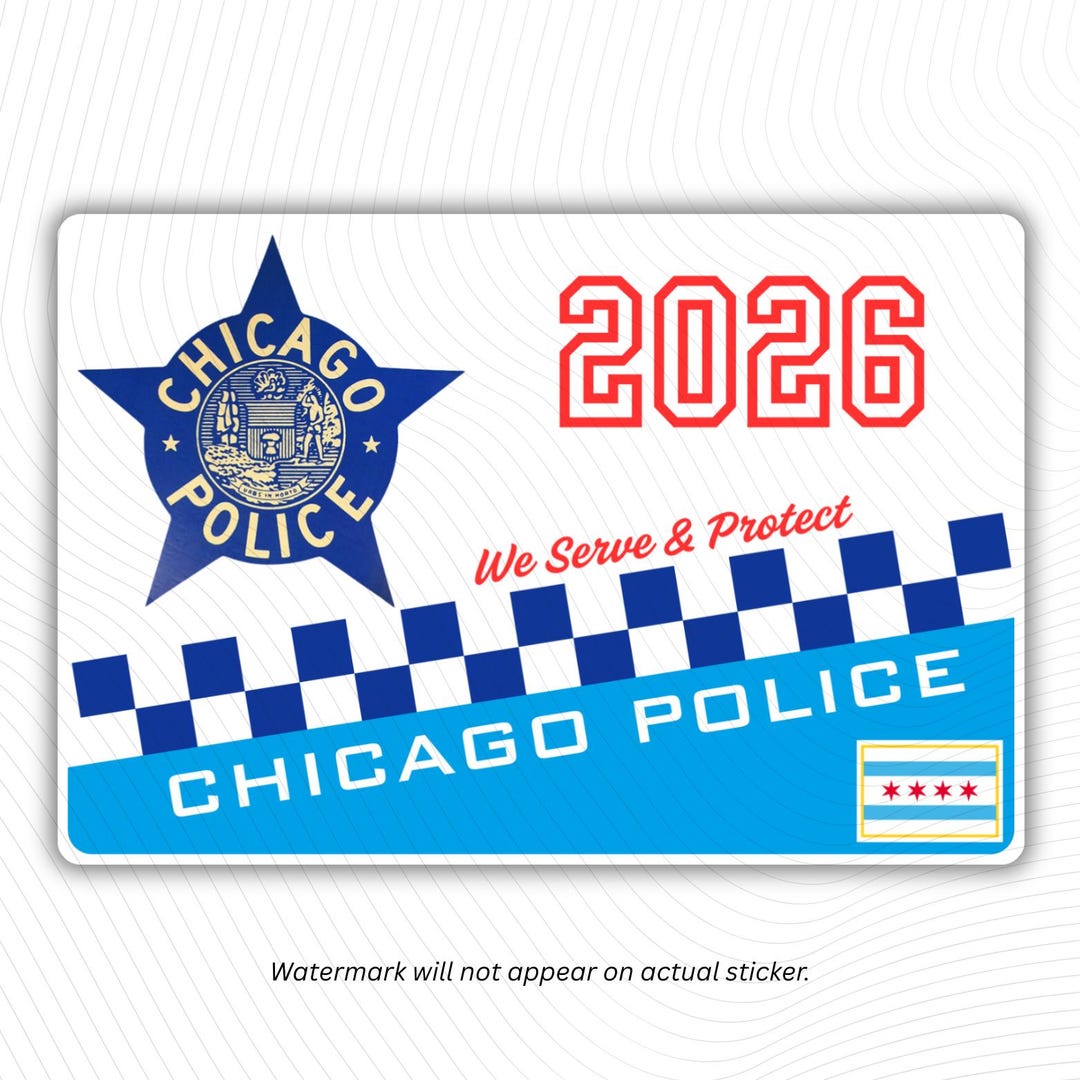 Chicago Police 2026 2” X 3” Supporter Sticker Decal PBA Trooper CPD ...