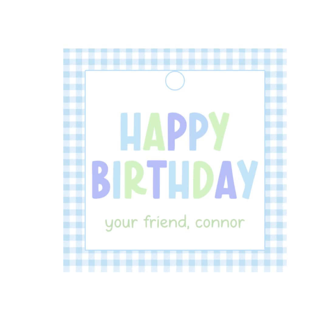 Kids Birthday Tag / Custom Birthday Gift Tags / Custom Gift Tag / Boys ...