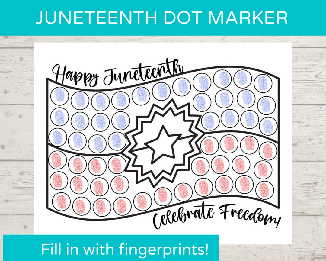 Juneteenth Dot Marker Printable/ Do a Dot Printable/ Juneteenth ...