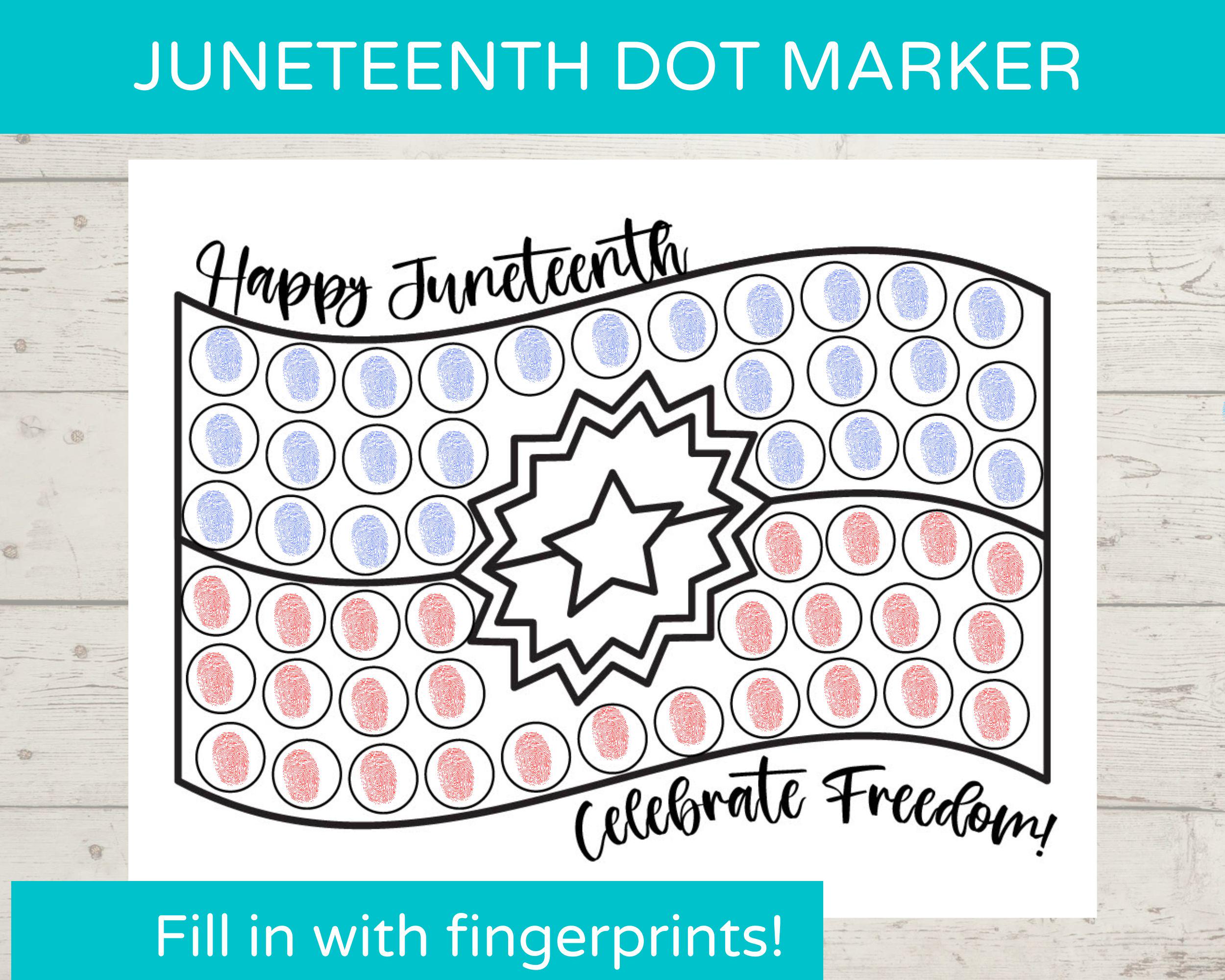 Juneteenth Dot Marker Printable/ Do a Dot Printable/ Juneteenth ...
