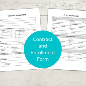 Daycare Enrollment Forms, Childcare Enrollment Packet, Enrollment ...