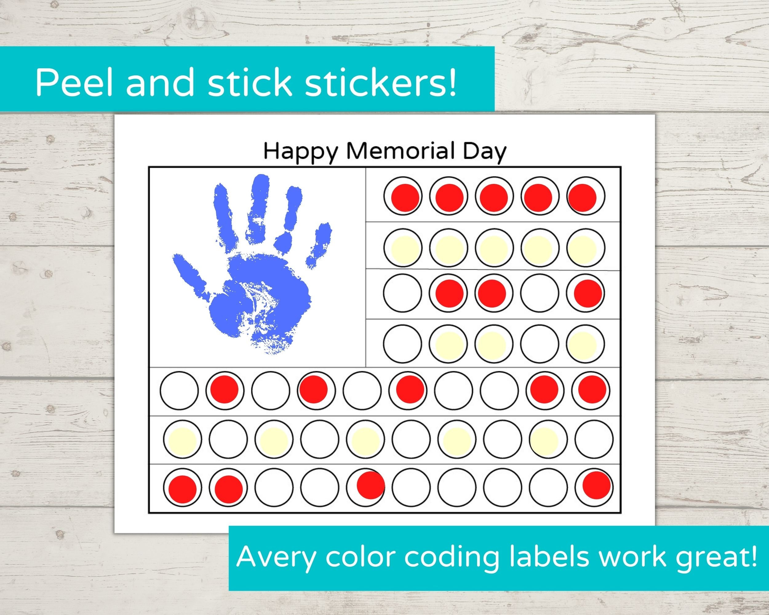 Memorial Day Dot Marker Printable/ Do a Dot Printable/ Memorial Day ...