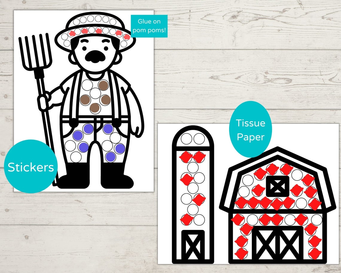 Farm Dot Marker Printables/ Do a Dot Printable/ Farm Toddler | Etsy