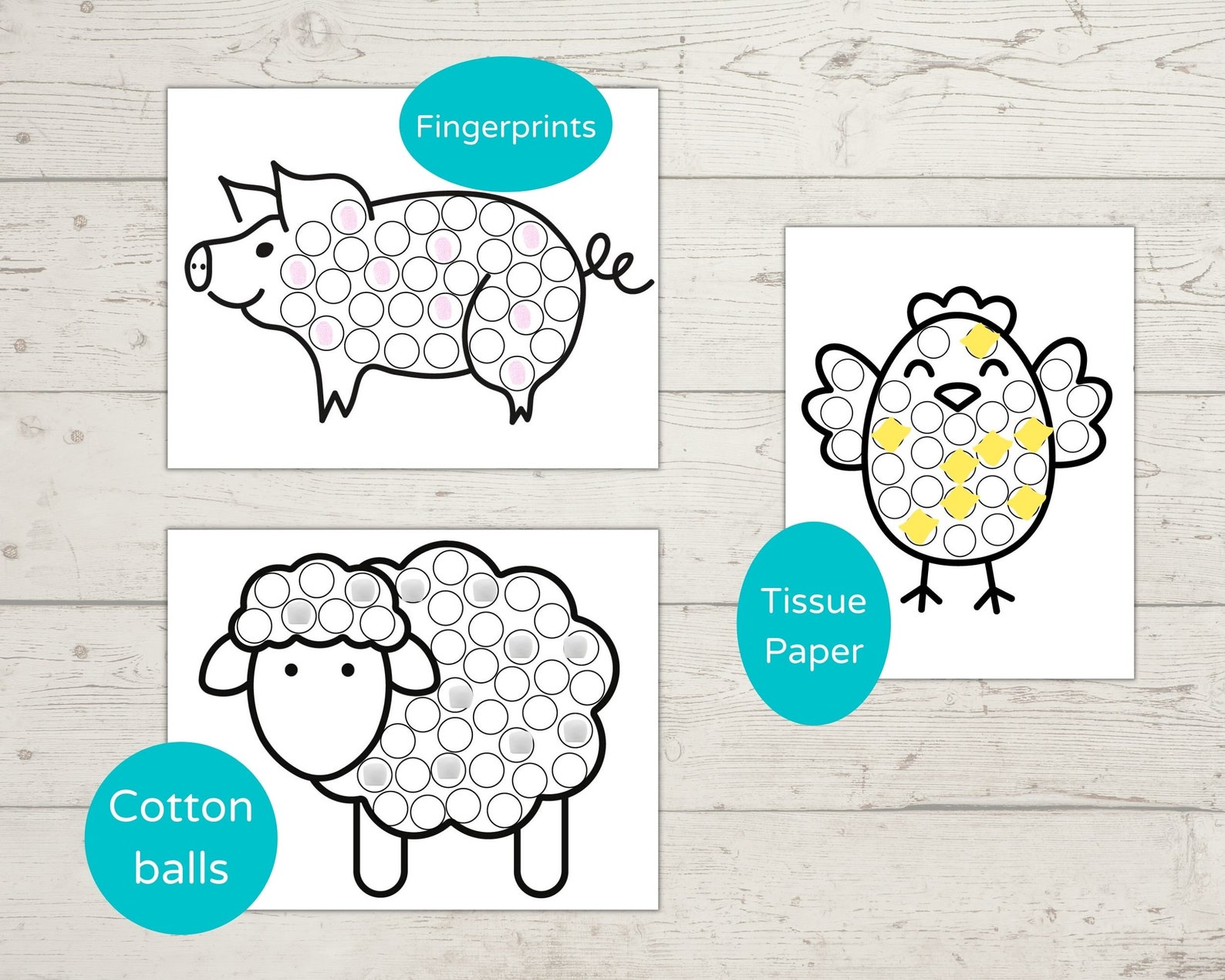 Spring Animals Dot Marker Printables/ Do a Dot Printable/ Baby | Etsy