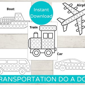 Transportation Dot Marker Printables/ Do a Dot Printable/ Toddler ...