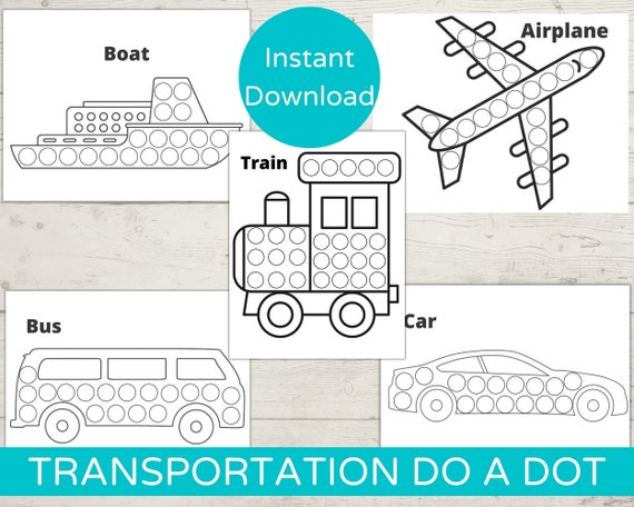 Transportation Dot Marker Printables/ Do a Dot Printable/ - Etsy
