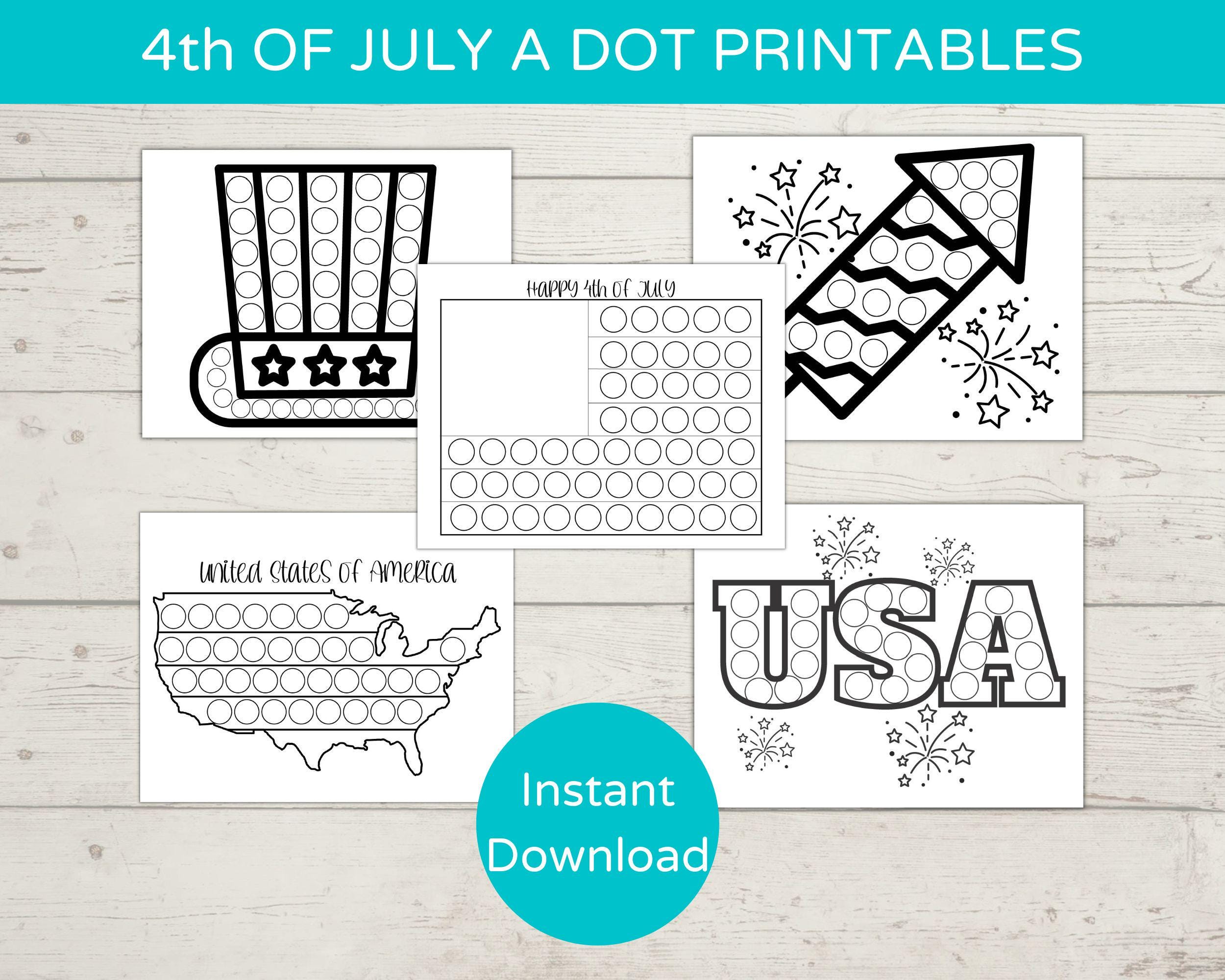 Fourth of July Dot Marker Printables/ Fourth of July Craft ...