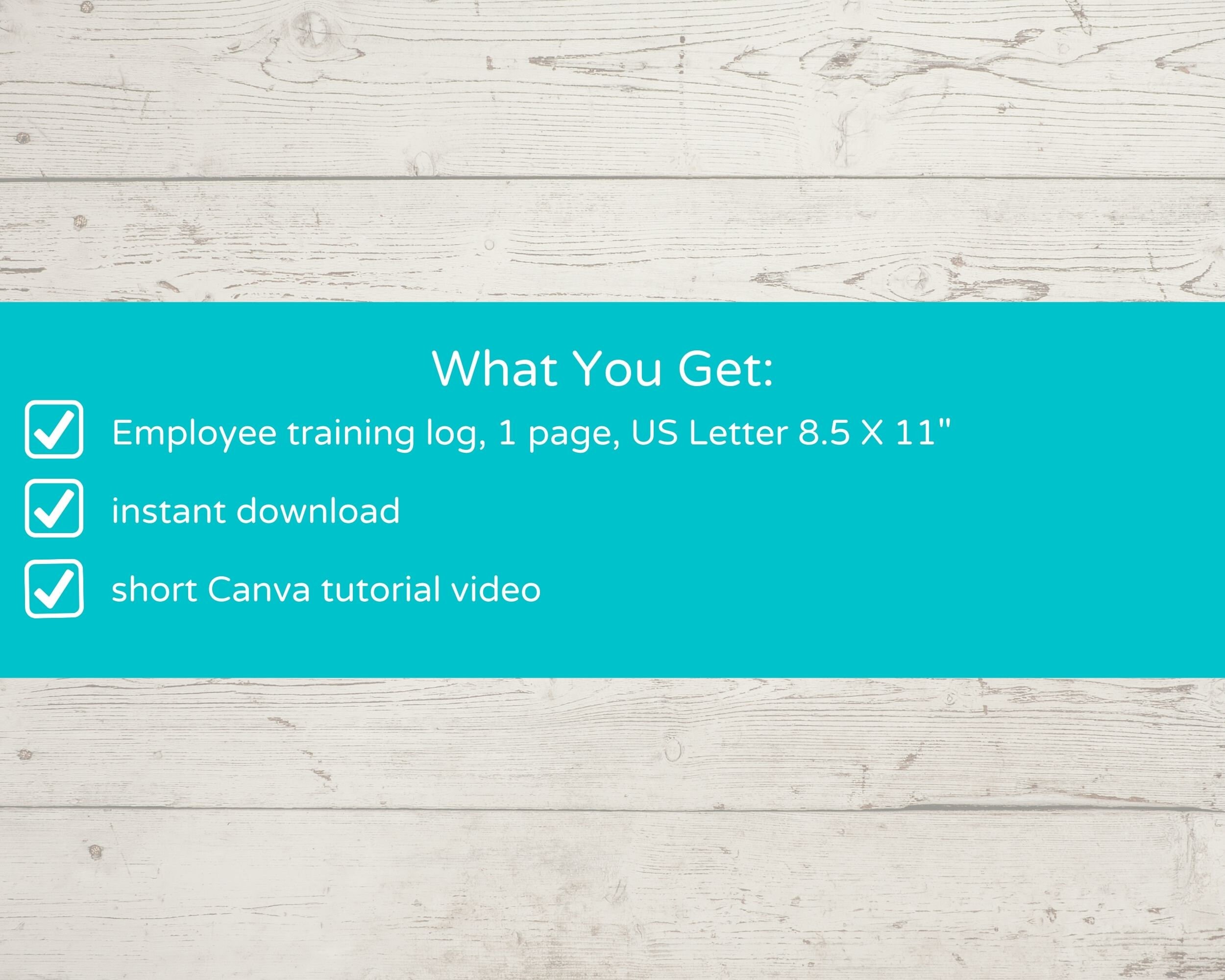 Child Care Personnel Training Log/ Daycare Employee Training Record ...