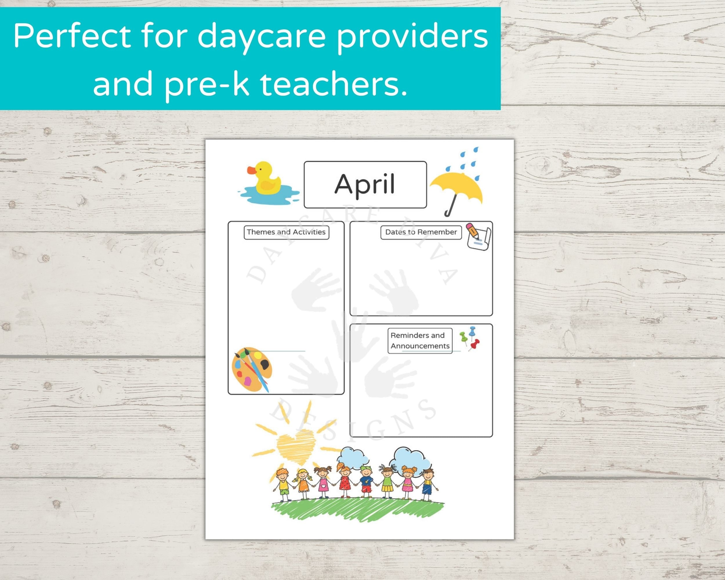 April Daycare Newsletter Template/ Preschool Newsletter Template ...