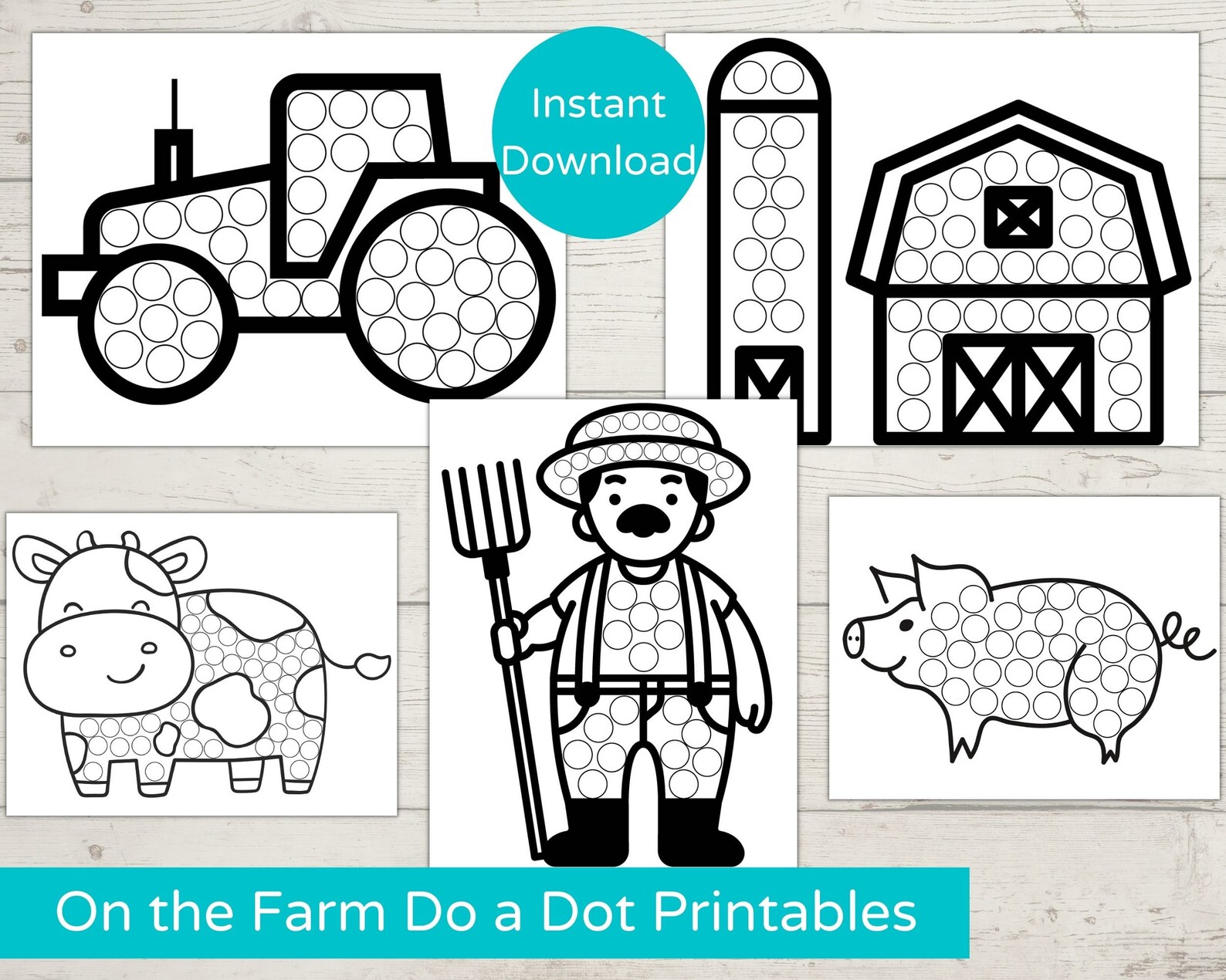 Farm Dot Marker Printables/ Do a Dot Printable/ Farm Toddler Activity ...