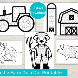 Farm Dot Marker Printables/ Do a Dot Printable/ Farm Toddler Activity ...