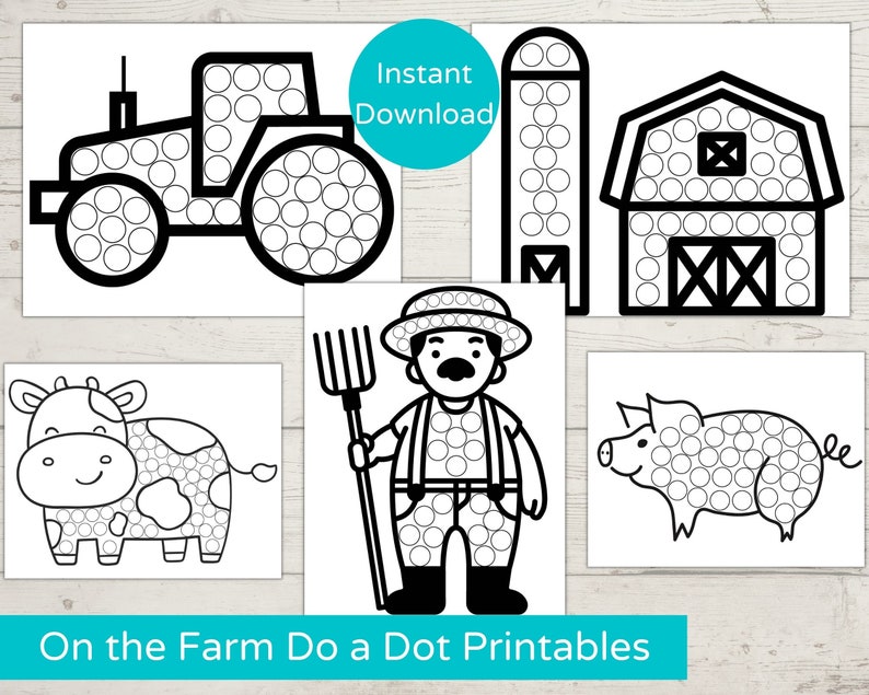 Farm Dot Marker Printables/ Do a Dot Printable/ Farm Toddler Activity ...