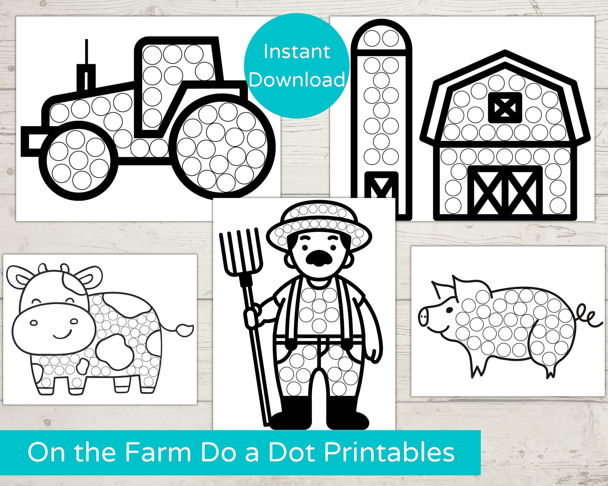 Farm Dot Marker Printables/ Do a Dot Printable/ Farm Toddler Activity ...