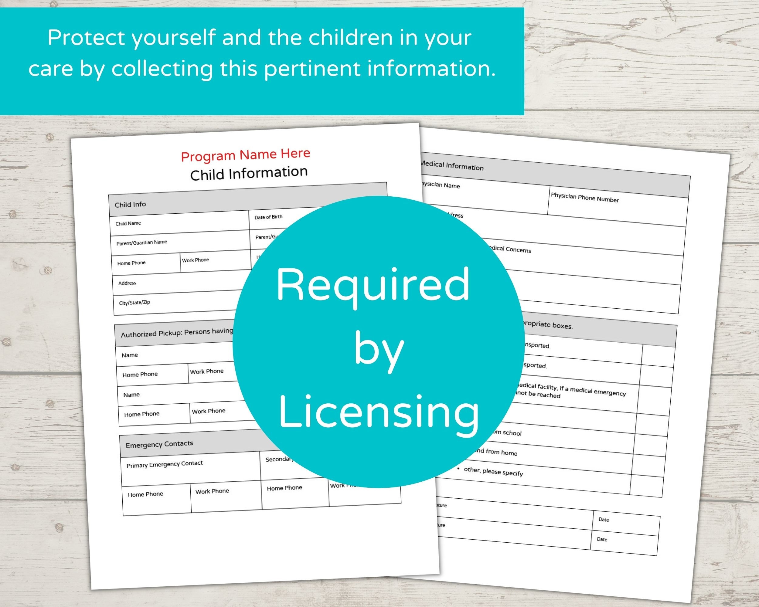 Editable Daycare Enrollment Form/ Preschool Enrollment Form/ Preschool ...