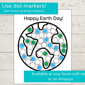 Earth Day Dot Marker Printable/ Do a Dot Printable/ Earth Day Activity ...