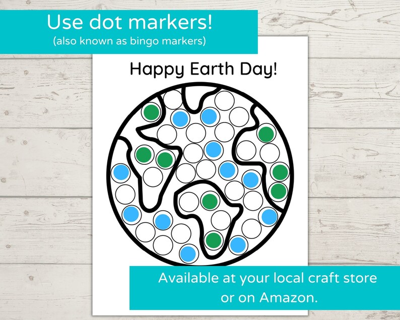 Earth Day Dot Marker Printable/ Do a Dot Printable/ Earth Day Activity ...