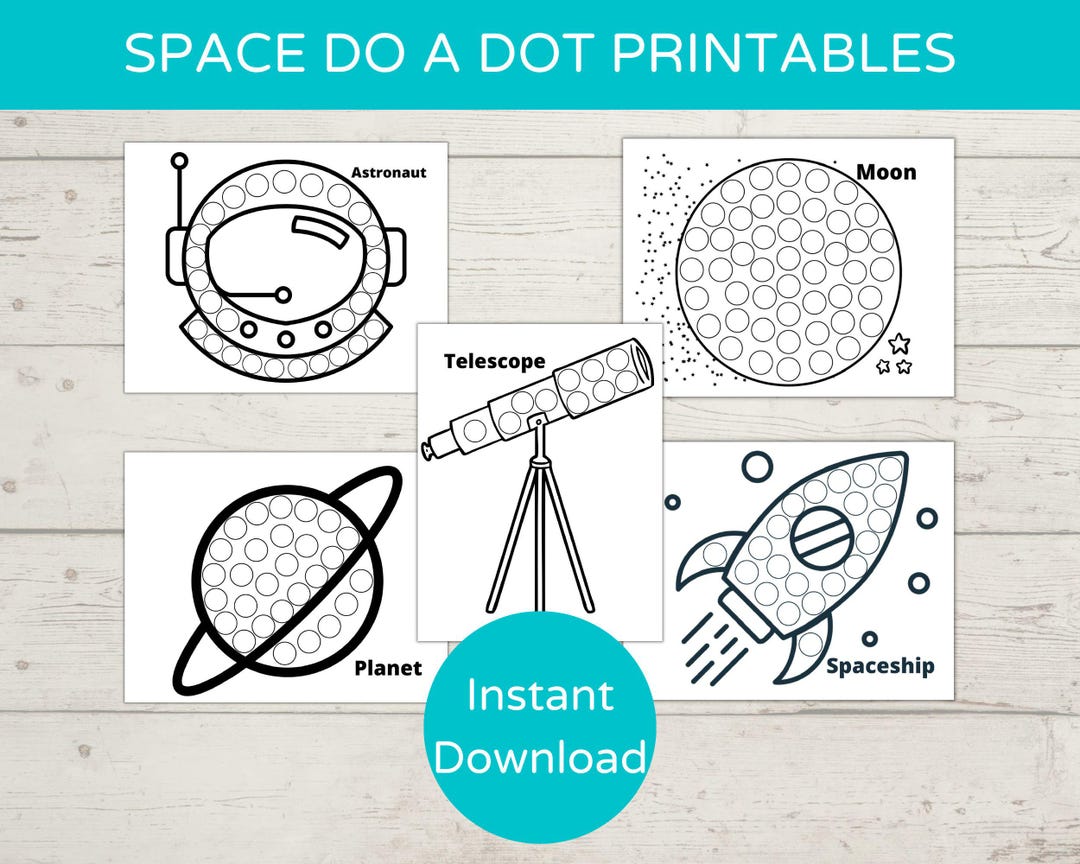 Space Theme Dot Marker Printables/ Do a Dot Printable/ Toddler Activity ...