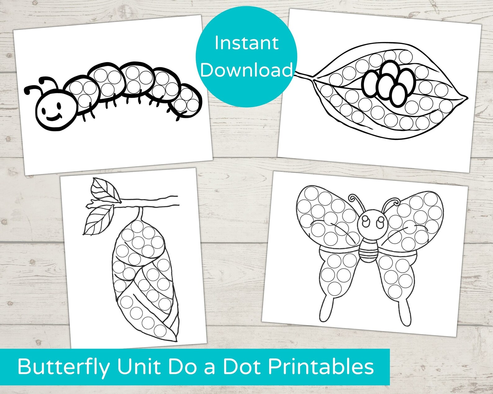 Butterfly Unit Dot Marker Printables/ Do a Dot Printable/ Butterfly ...