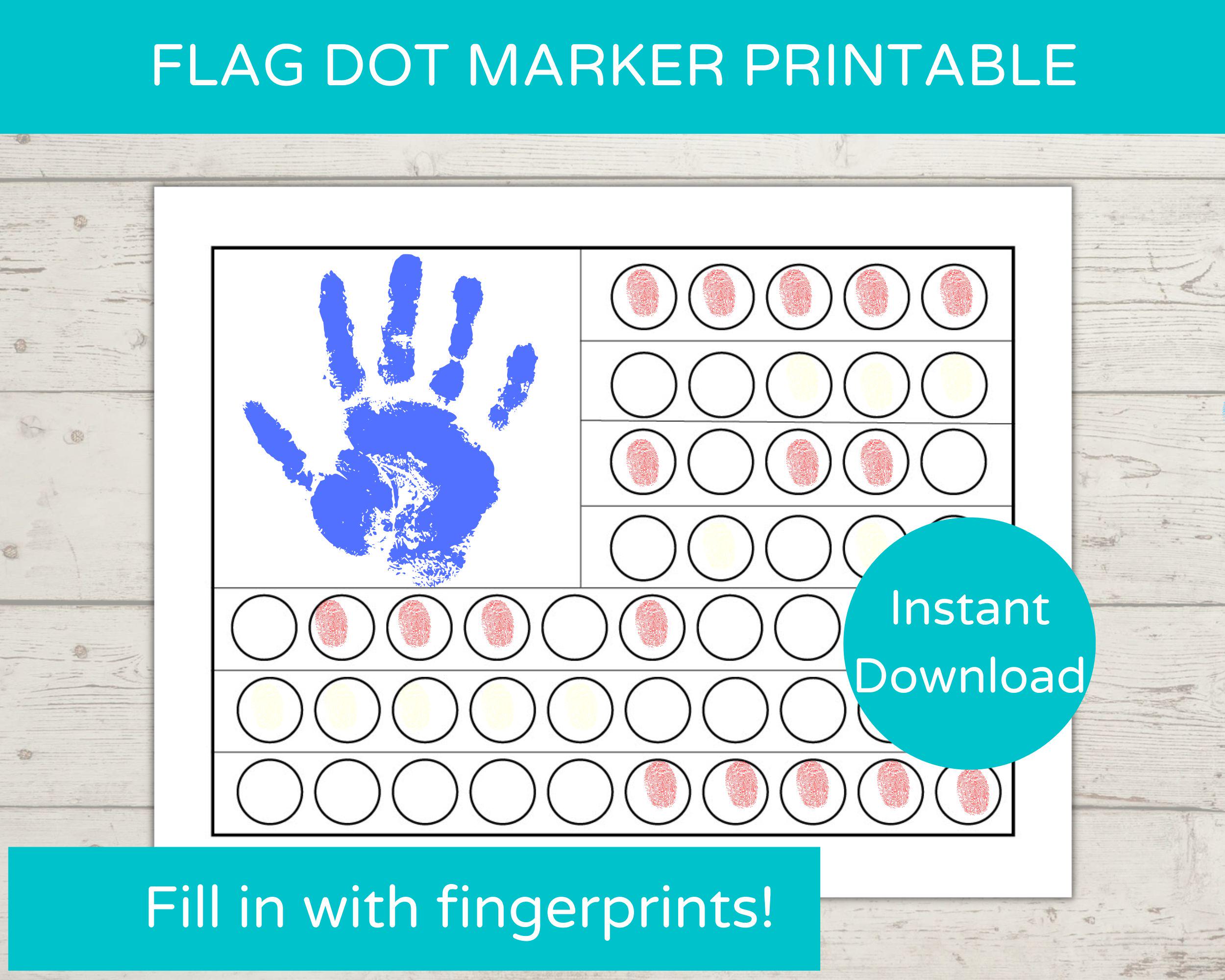 American Flag Dot Marker Printable/ Do a Dot Printable/ Flag Activity ...
