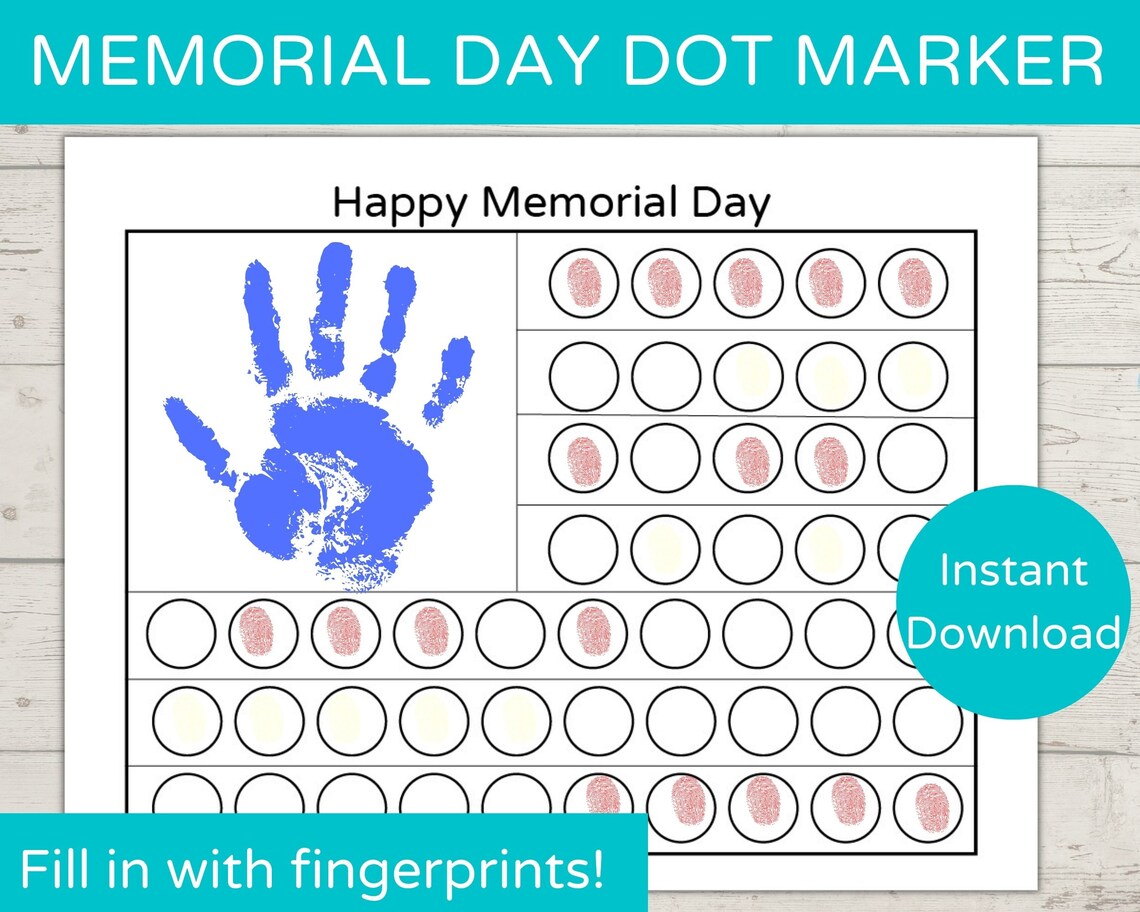 Memorial Day Dot Marker Printable/ Do a Dot Printable/ - Etsy UK
