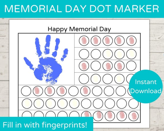 Memorial Day Dot Marker Printable/ Do a Dot Printable/ | Etsy