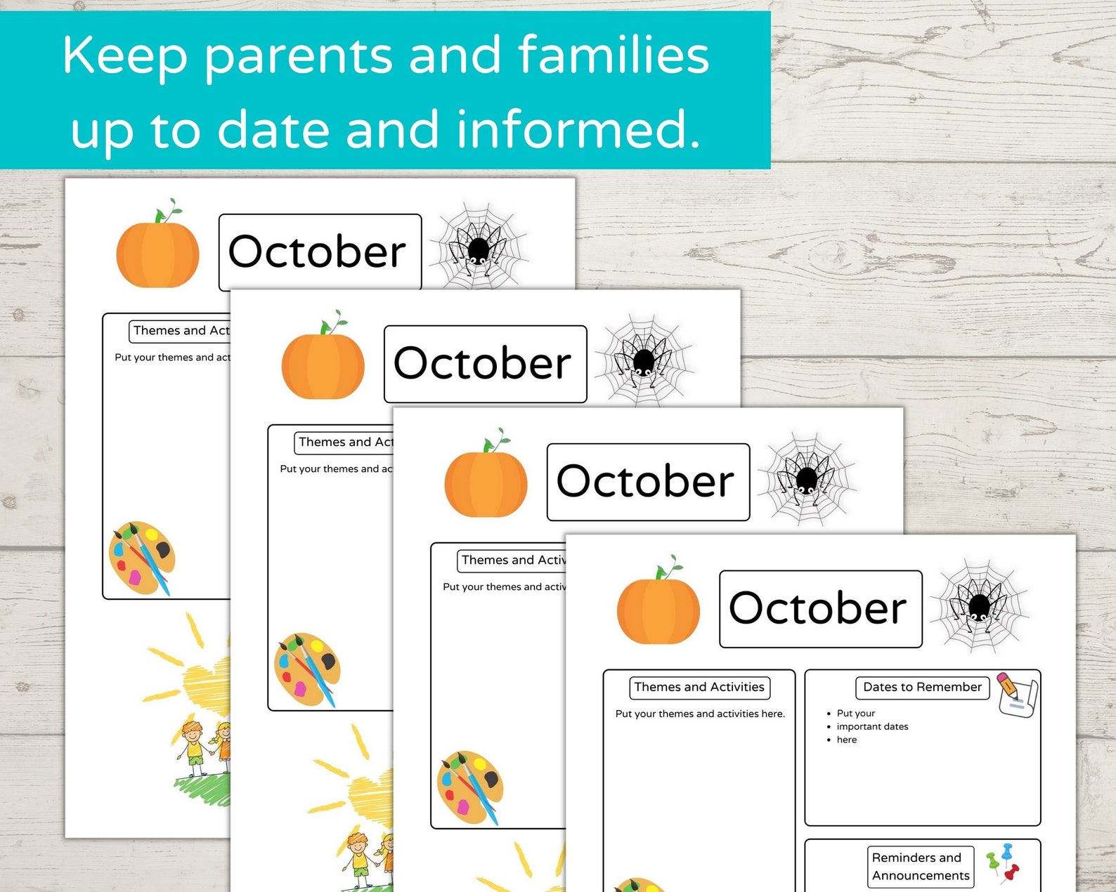 October Daycare Newsletter Template/ Preschool Newsletter Template ...