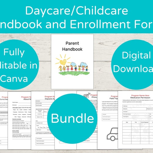 Policies & Procedures Daycare Enrollment. Childcare Learning - Etsy