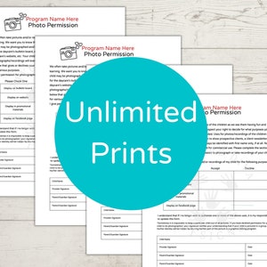 Editable Childcare Photo Release Form/ Photo Permission Form for ...