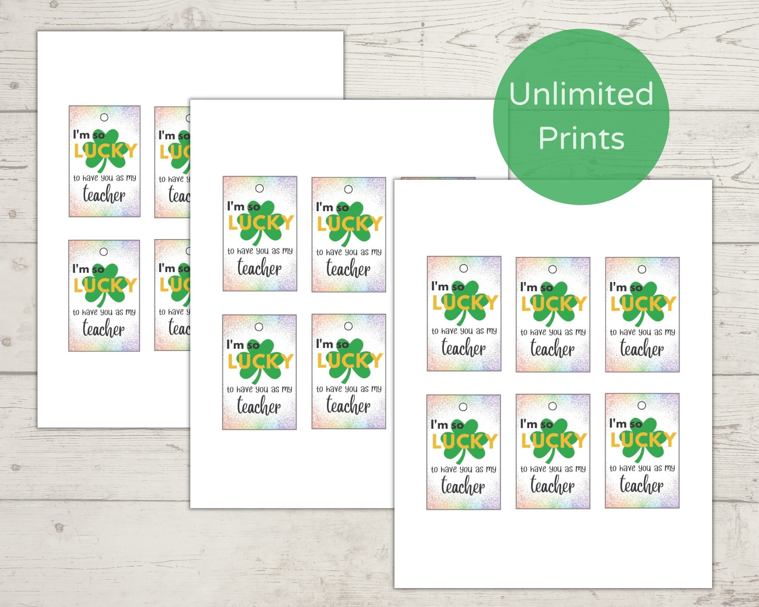 St. Patrick's Day Gift Tags, Teacher Gift Tag, St. Patrick's Day Tags ...
