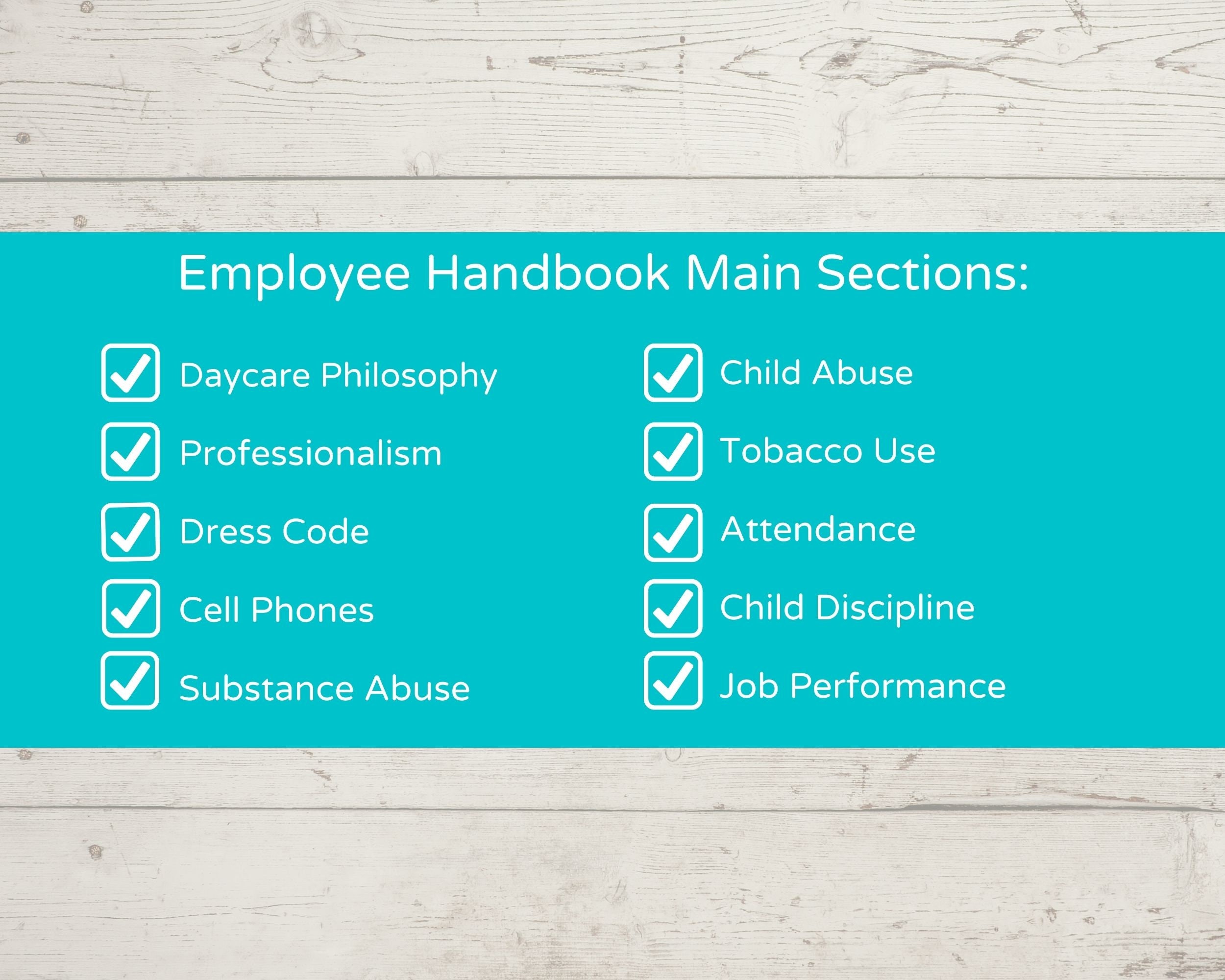 Daycare Employee Handbook/ Childcare Personnel Policies and Procedures ...
