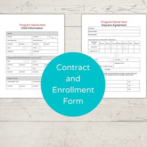 Daycare Enrollment Forms/ Fully Editable Forms/ Childcare Enrollment ...