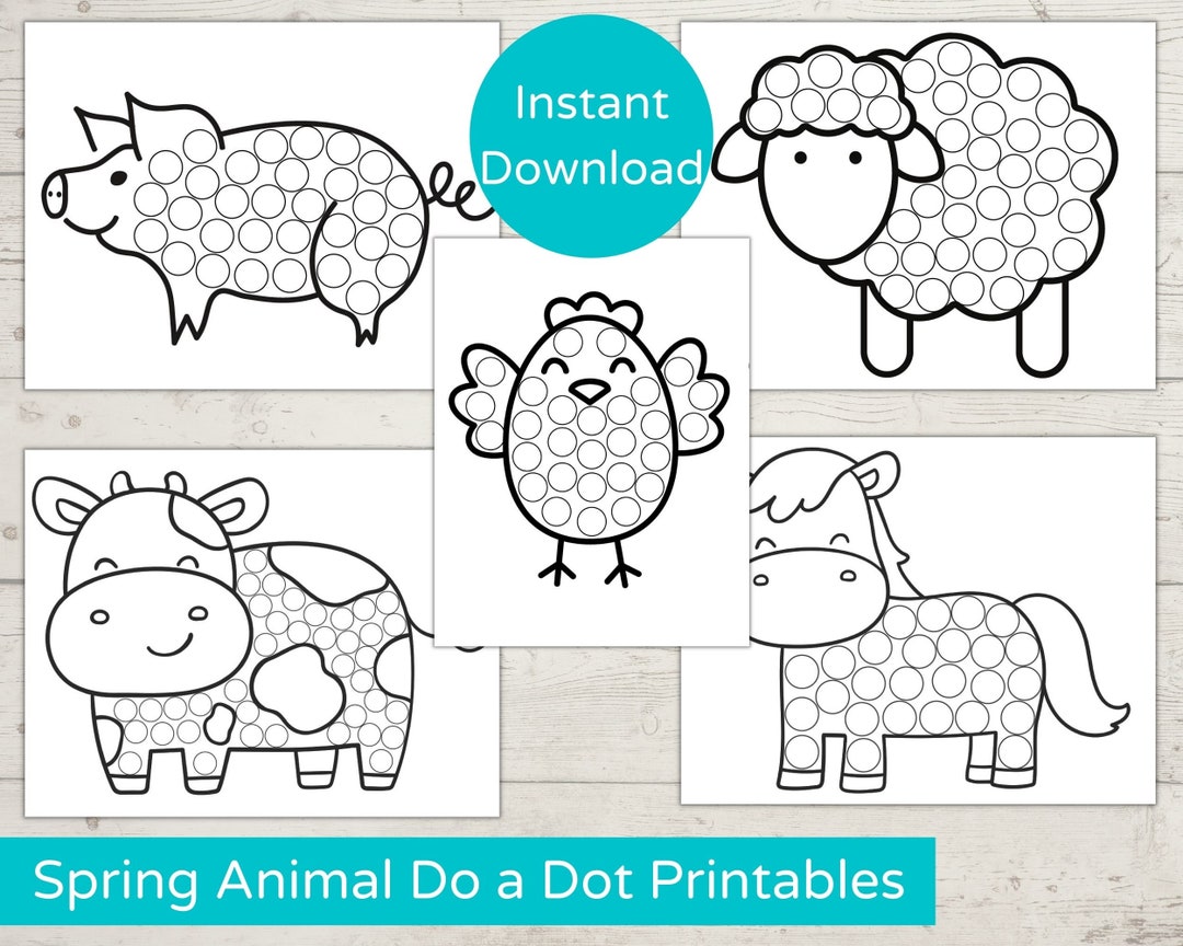 Spring Animals Dot Marker Printables/ Do a Dot Printable/ Baby Animals ...