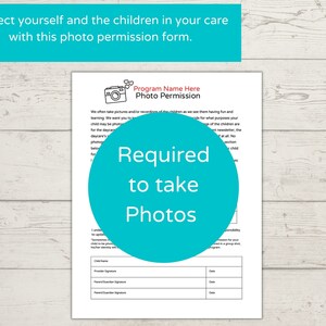 Editable Childcare Photo Release Form/ Photo Permission Form for ...