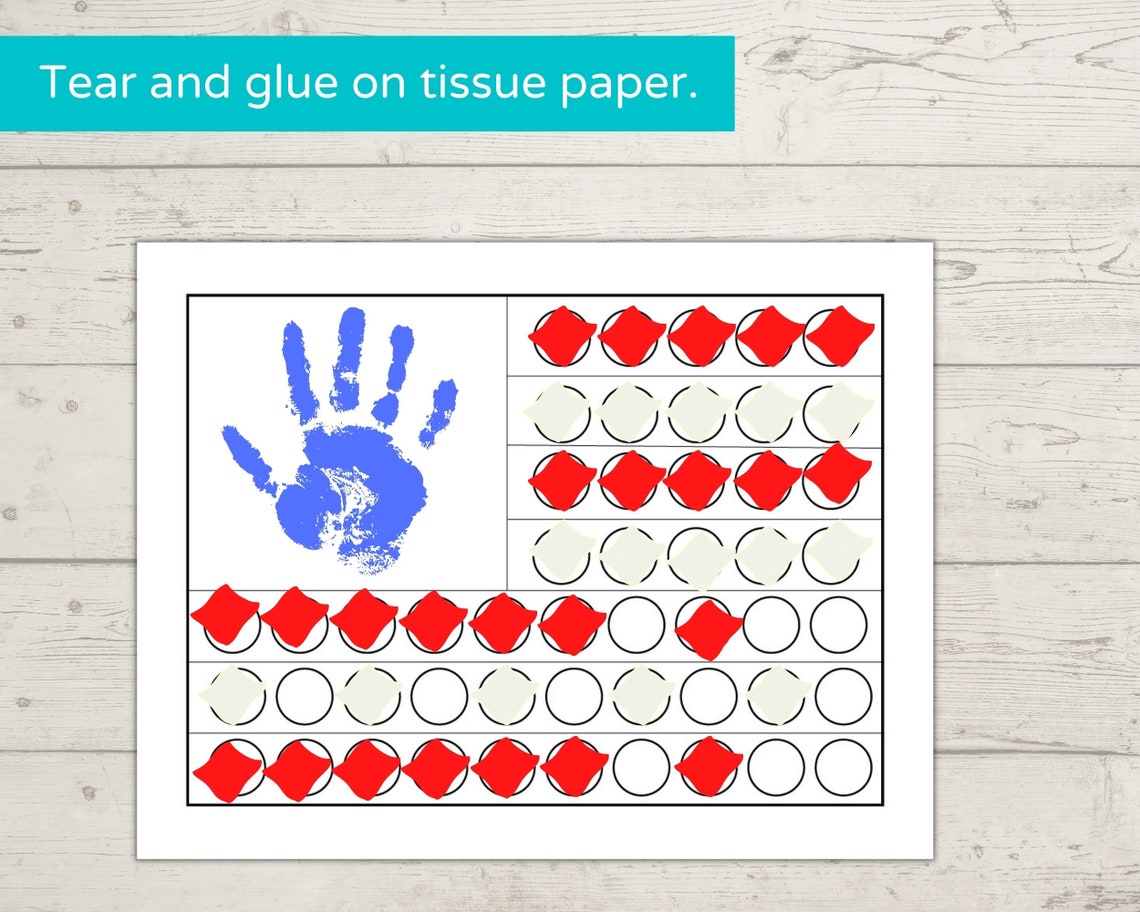 American Flag Dot Marker Printable/ Do a Dot Printable/ Flag Activity ...