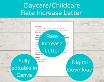 Childcare Rate Increase Letter Template, Daycare Rate Increase Letter ...