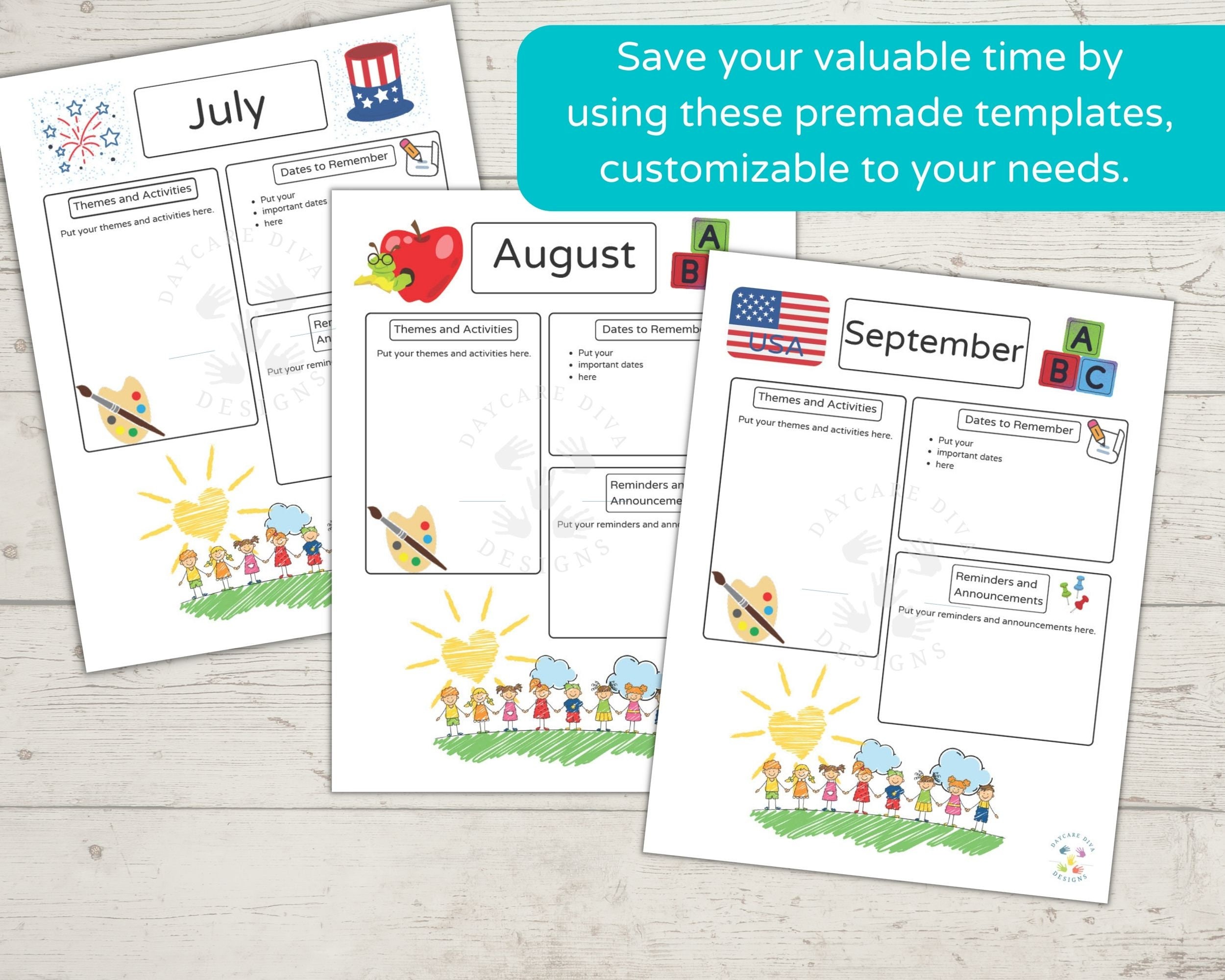 Preschool Newsletter Templates/ Daycare Newsletter Templates/ Editable ...