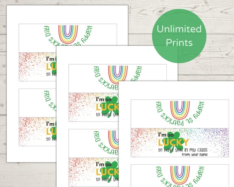 Editable St. Patrick's Day Printable Bag Topper/ Personalize Printable ...