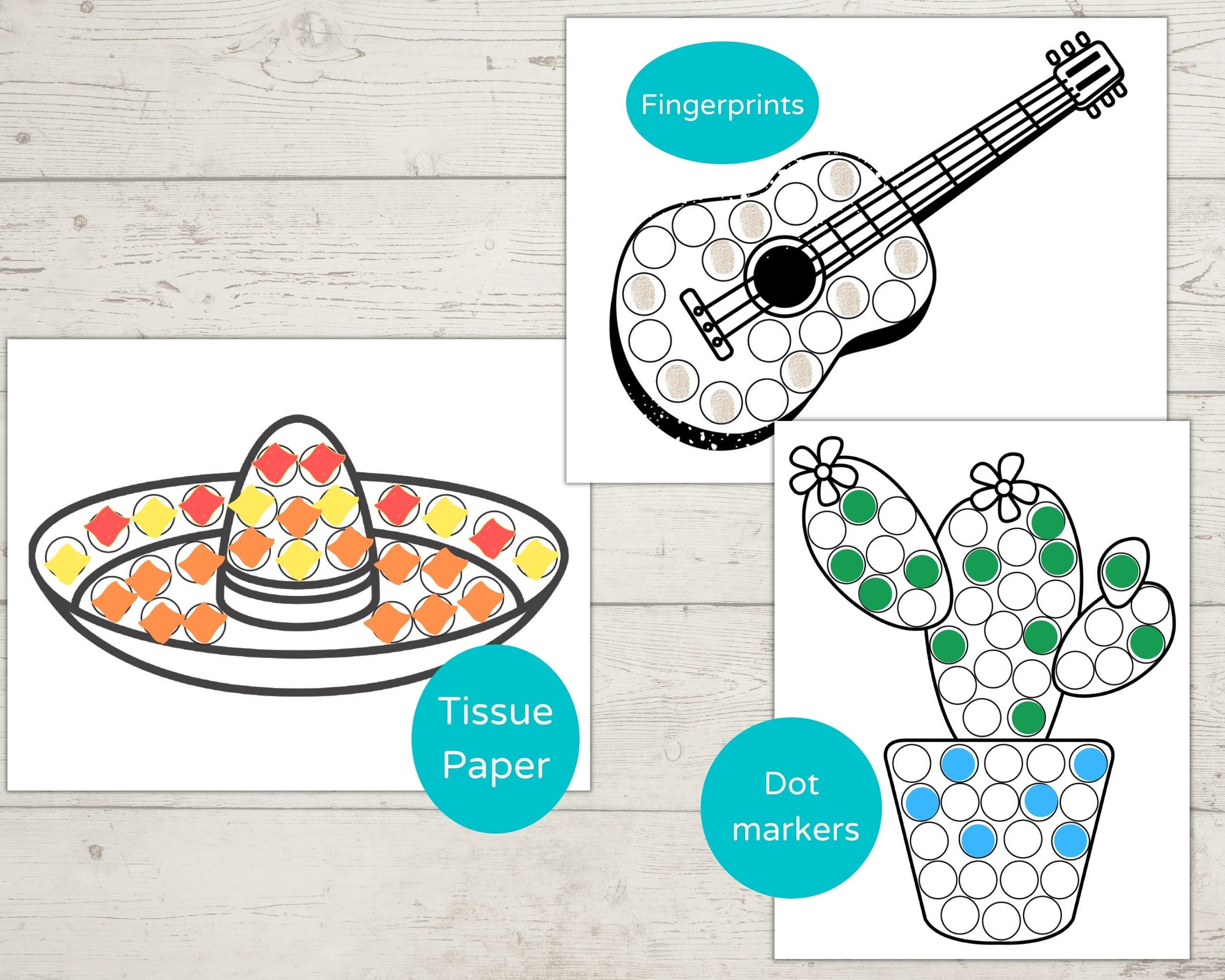 Cinco De Mayo Dot Marker Printables/ Do a Dot Printable/ Cinco De Mayo ...