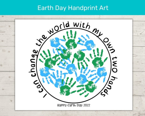 Earth Day Handprint Art/ Earth Day Toddler Handprint Printable | Etsy