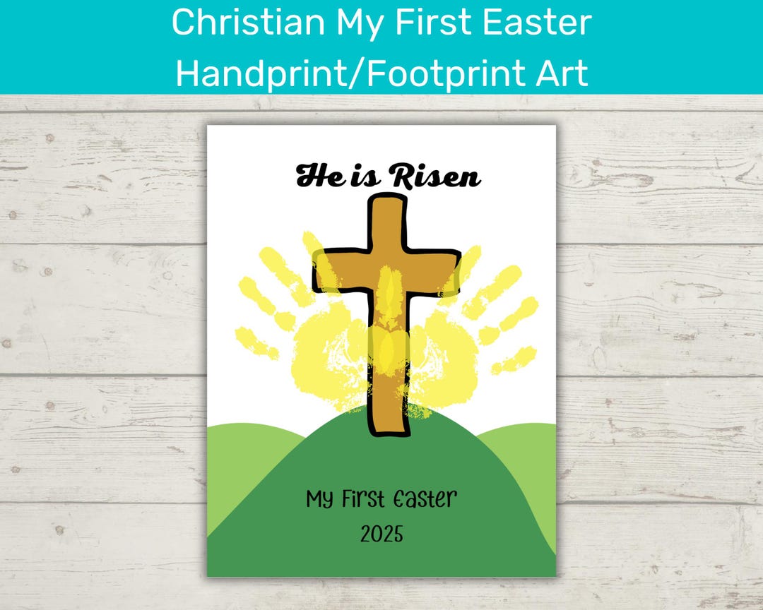 My First Easter Christian Handprint Art/ Baby's First Easter Handprint ...