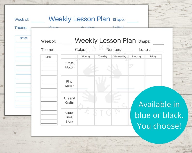 Weekly Lesson Plan for Home Daycare/ Toddler Lesson Plan/ Preschool ...