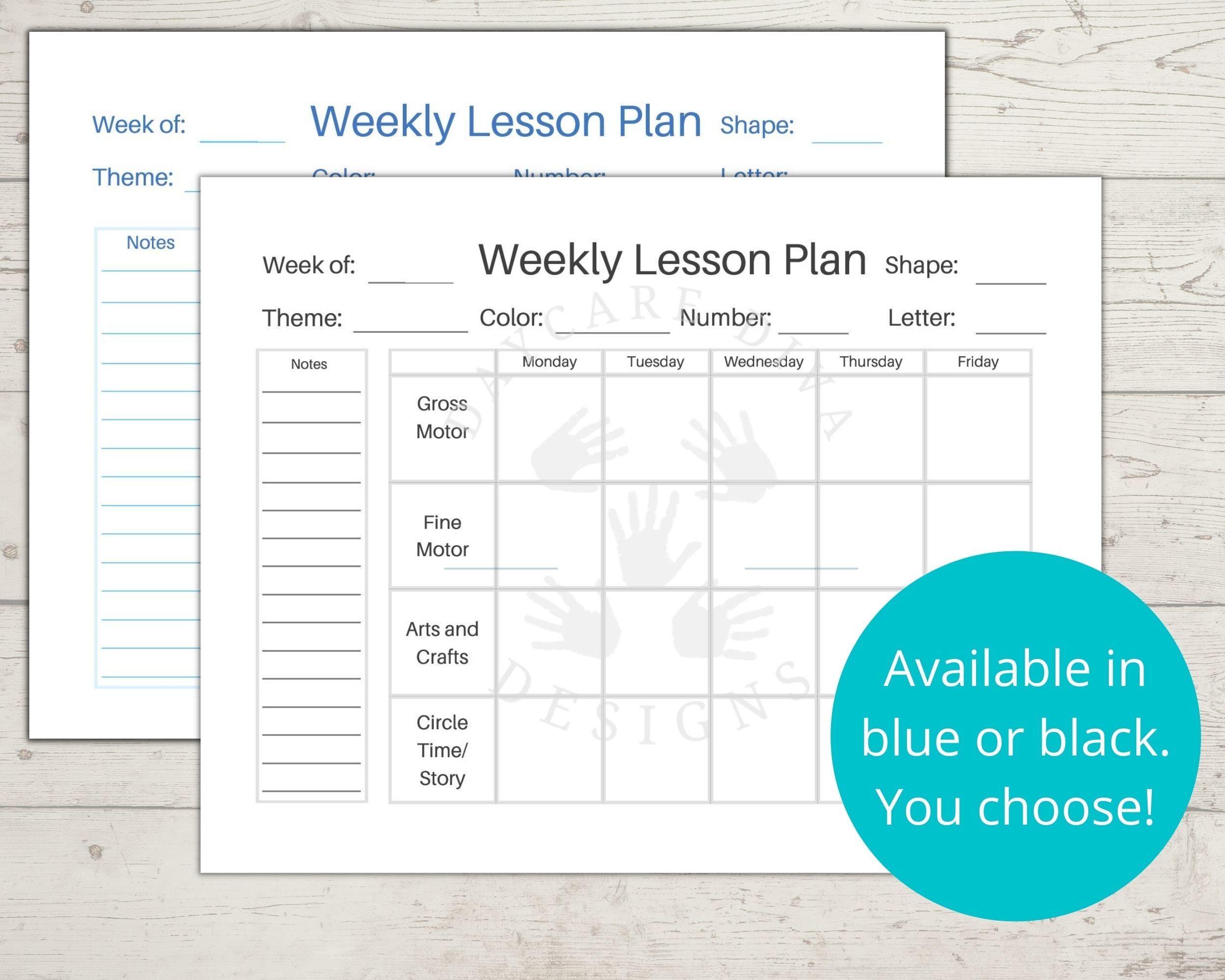Weekly Lesson Plan for Home Daycare/ Toddler Lesson Plan/ Preschool ...