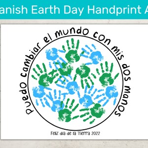 Día De La Tierra Handprint Art / Earth Day Toddler Handprint - Etsy Canada