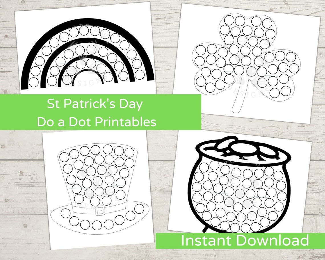 St Patrick's Day Dot Marker Printable/ Do a Dot Printable/ St Patrick's ...