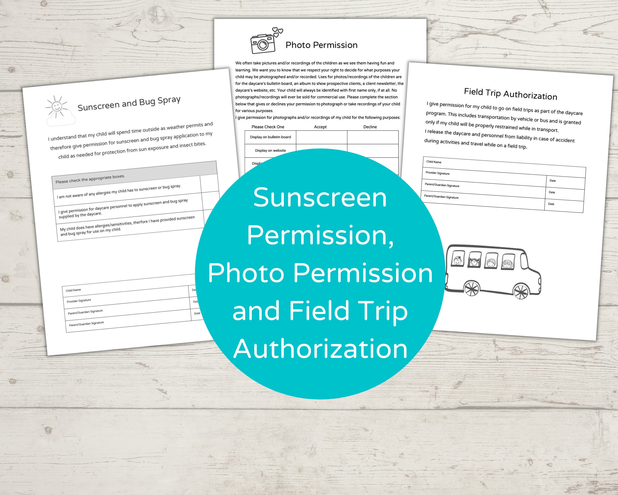 Daycare Enrollment Forms, Childcare Enrollment Packet, Enrollment ...