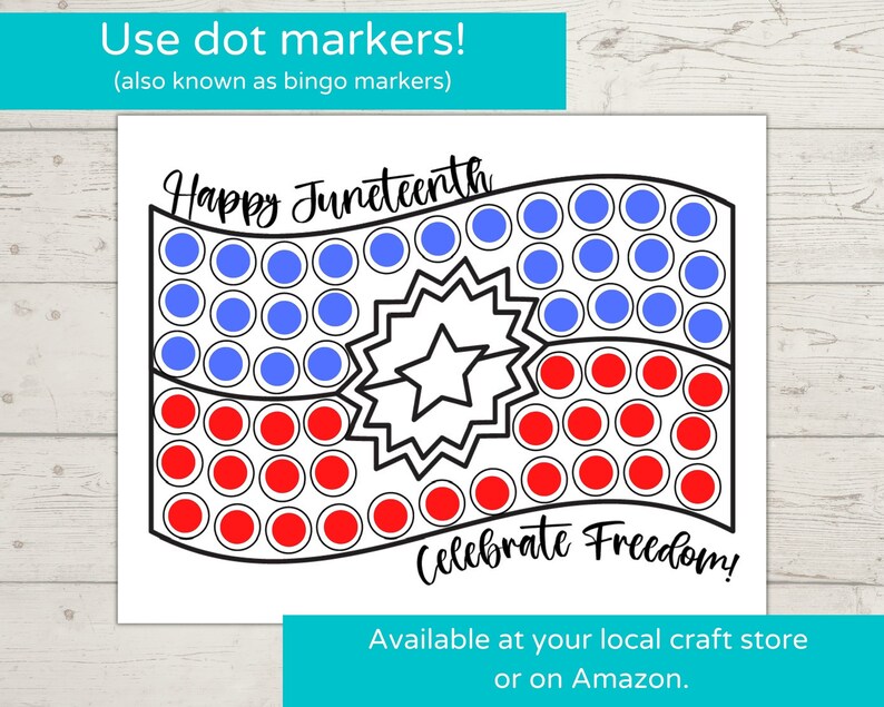 Juneteenth Dot Marker Printable/ Do a Dot Printable/ Juneteenth ...