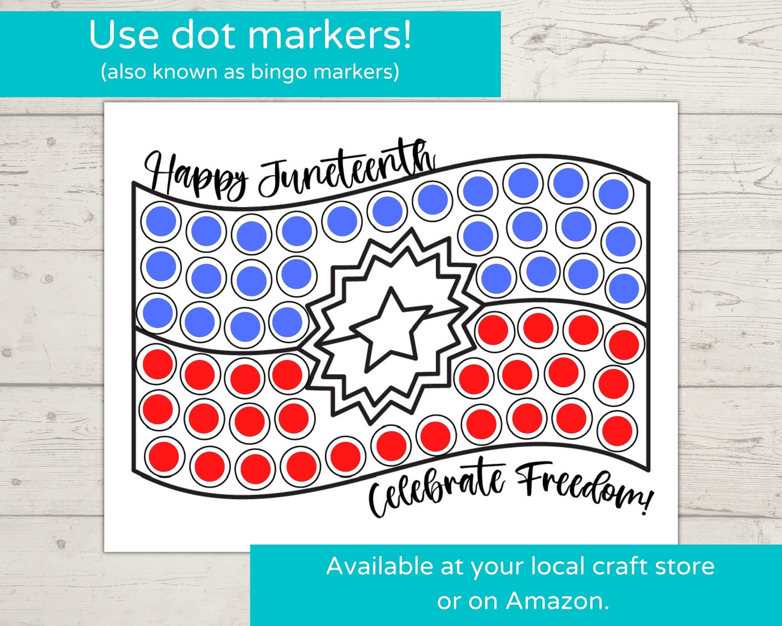 Juneteenth Dot Marker Printable/ Do a Dot Printable/ Juneteenth ...