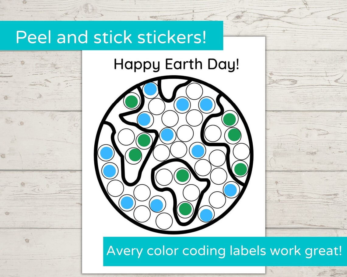 Earth Day Dot Marker Printable/ Do a Dot Printable/ Earth Day Activity ...