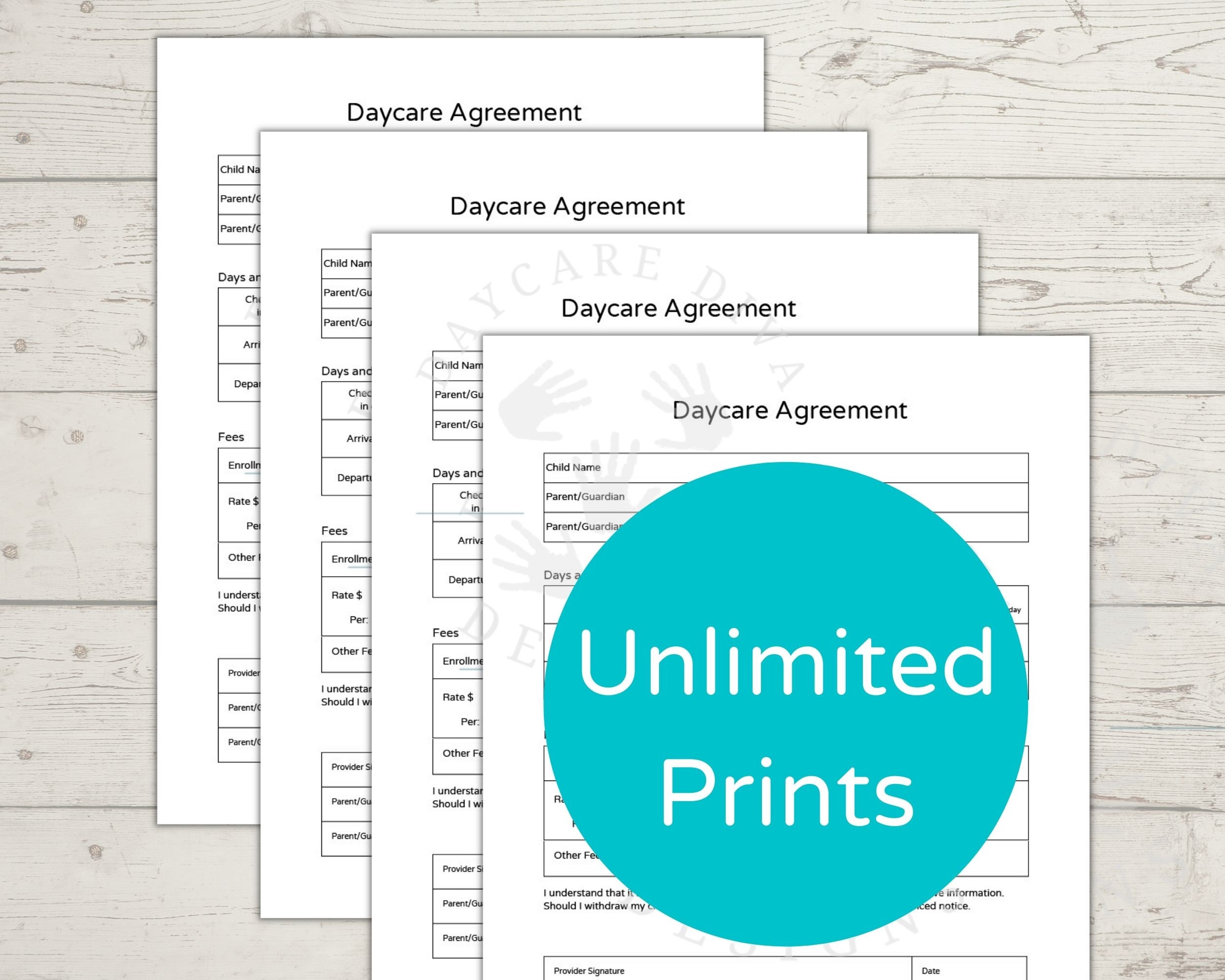 Daycare Contract Instant Download/ Childcare Contract/ Daycare ...